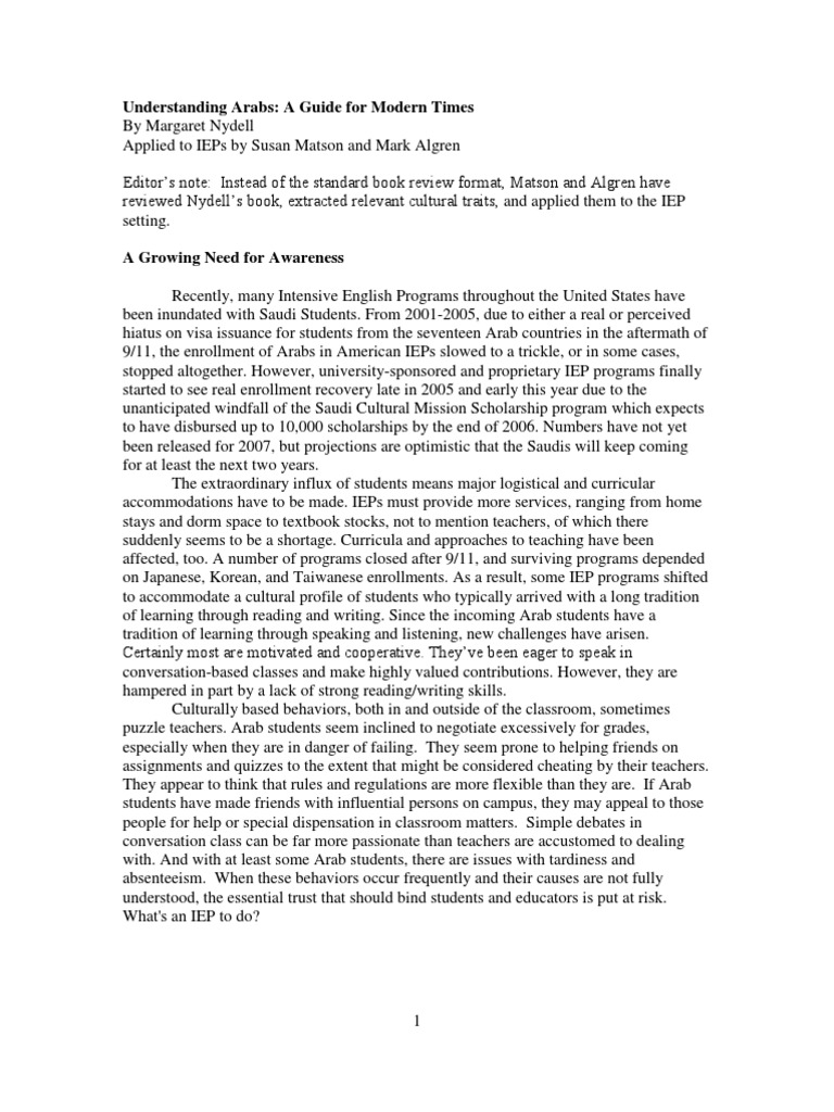 Understanding Arabs - A Guide For Modern Times | PDF | Arabic | Emotions