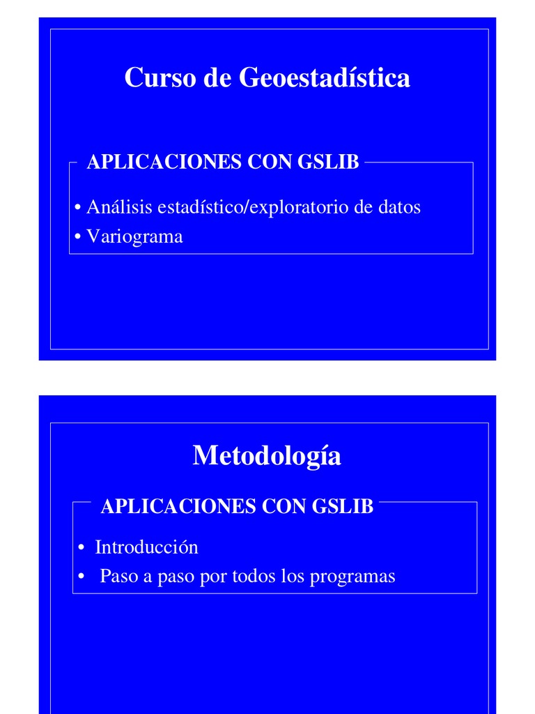 Gslib 2013 | PDF | Teoría de probabilidad | Análisis de los datos
