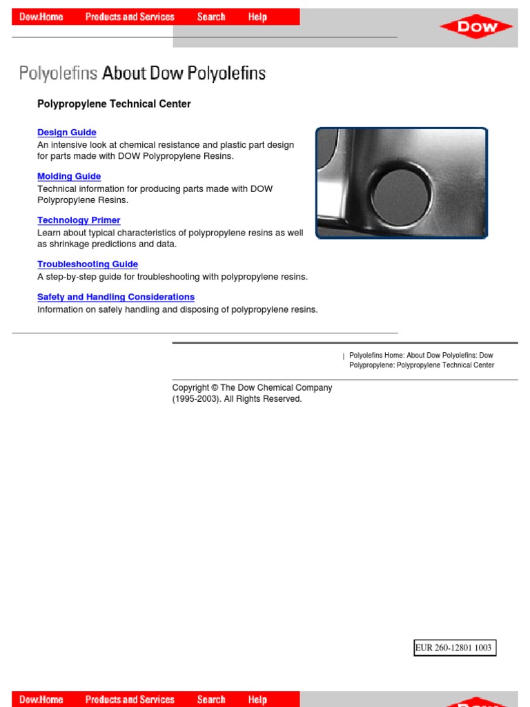 Polypropylene Design Guide Dow Chemical | PDF | Casting (Metalworking ...
