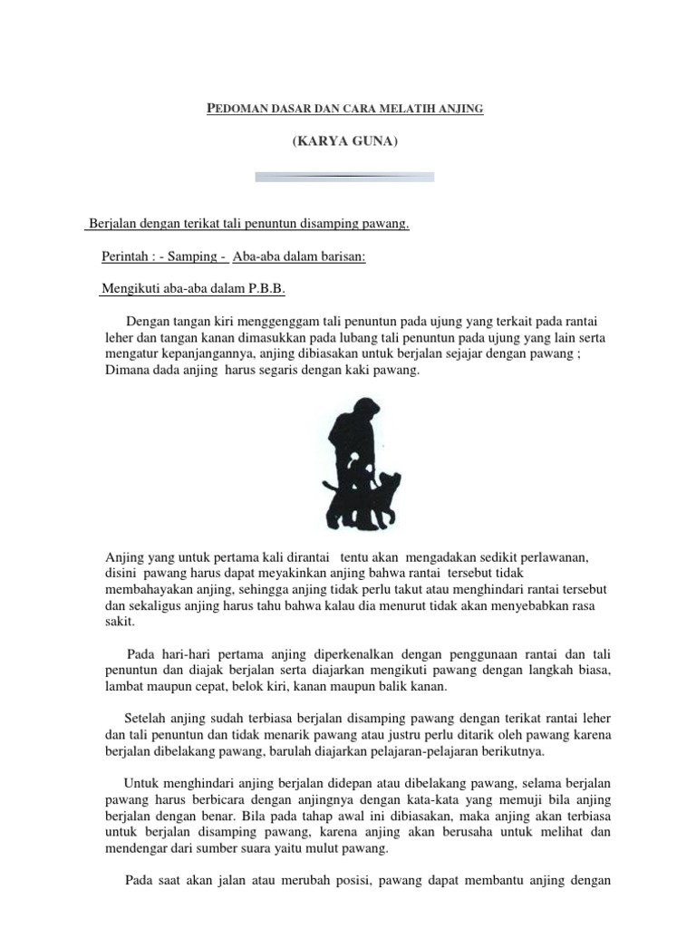 Pedoman Dasar Dan Cara Melatih Anjing | PDF