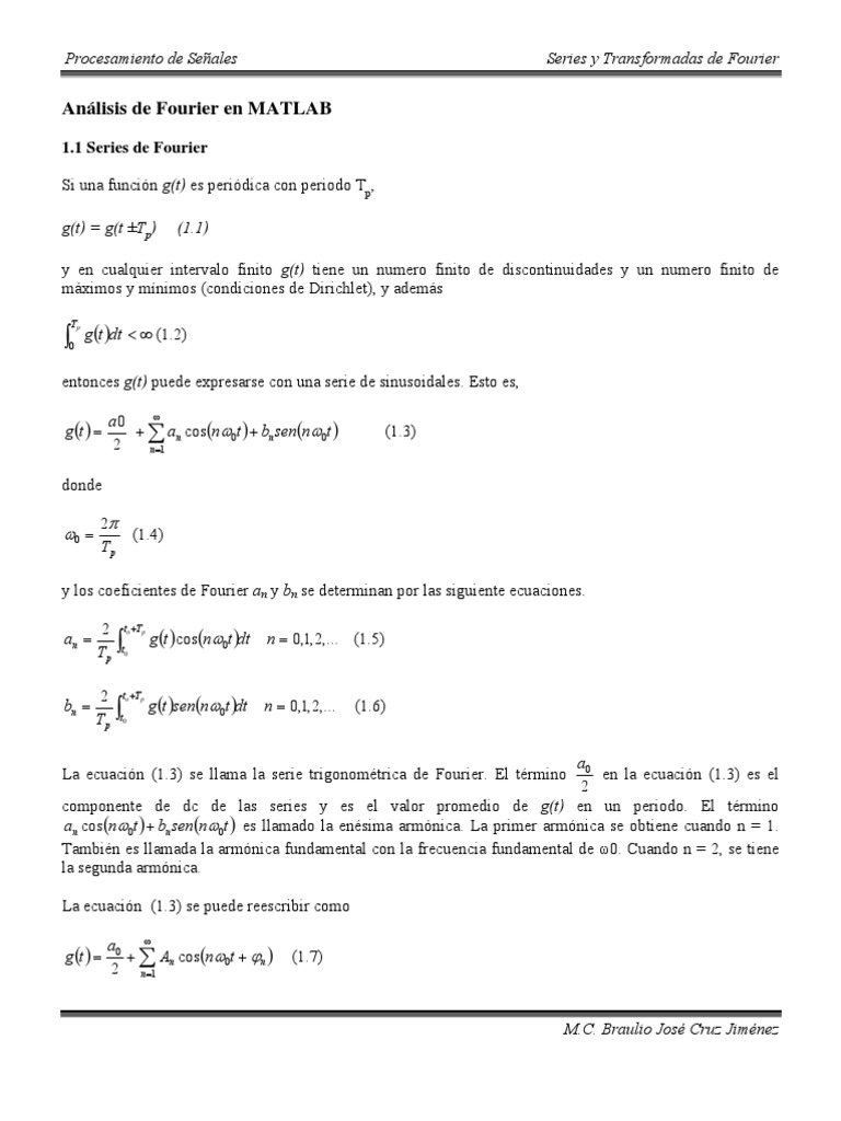 Matlab - Analisis de Fourier | PDF | Transformada rápida de Fourier ...