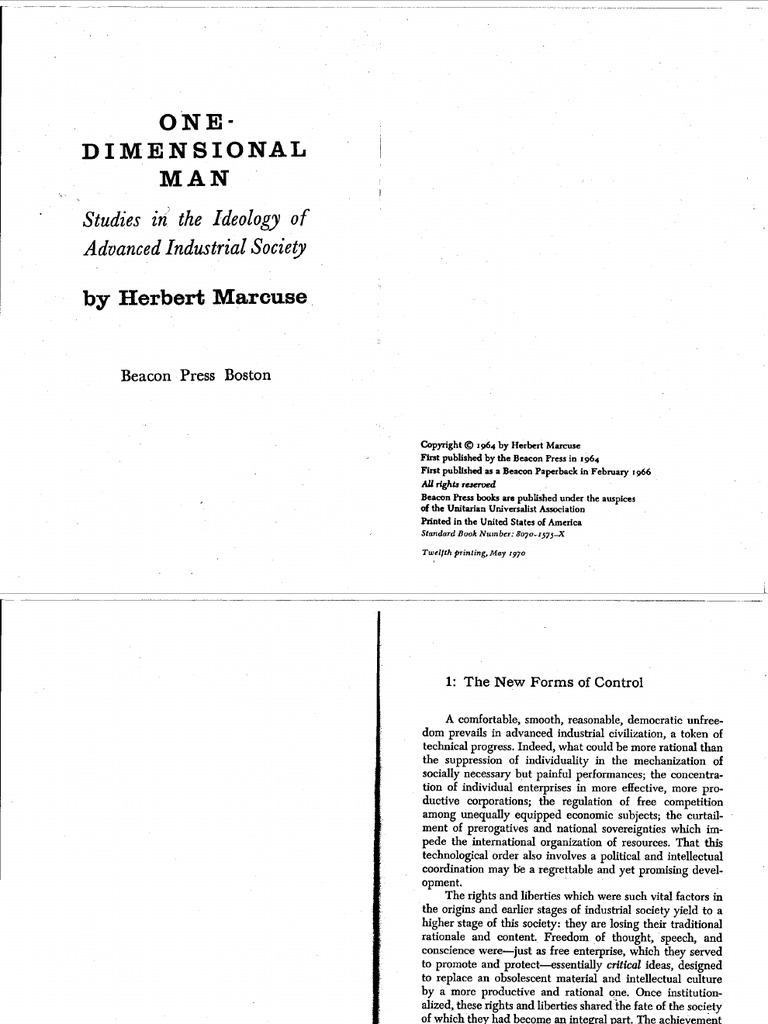 Marcuse, One Dimensional Man | PDF