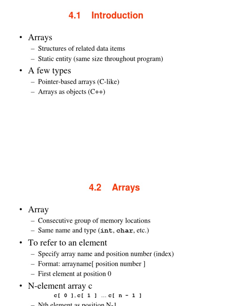 Arrays Pdf Array Data Structure C Programming Language