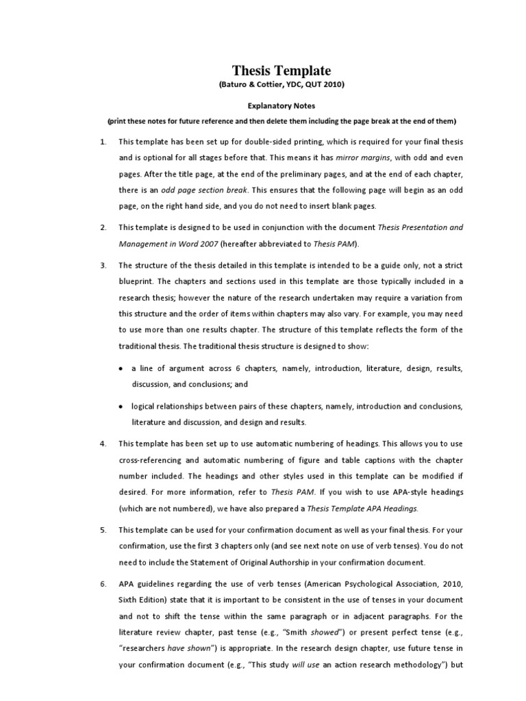 Thesis Template (Numbered) | PDF | Thesis | Research Design