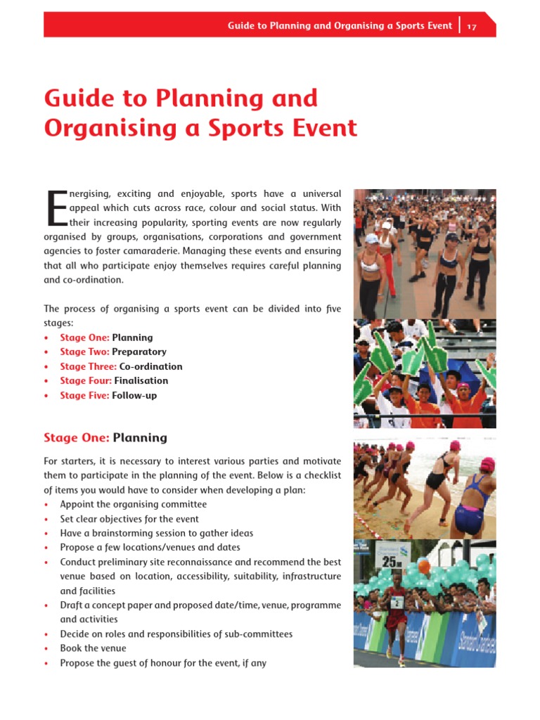 Guide To Planning and Organising A Sports Event | PDF | Sponsor ...