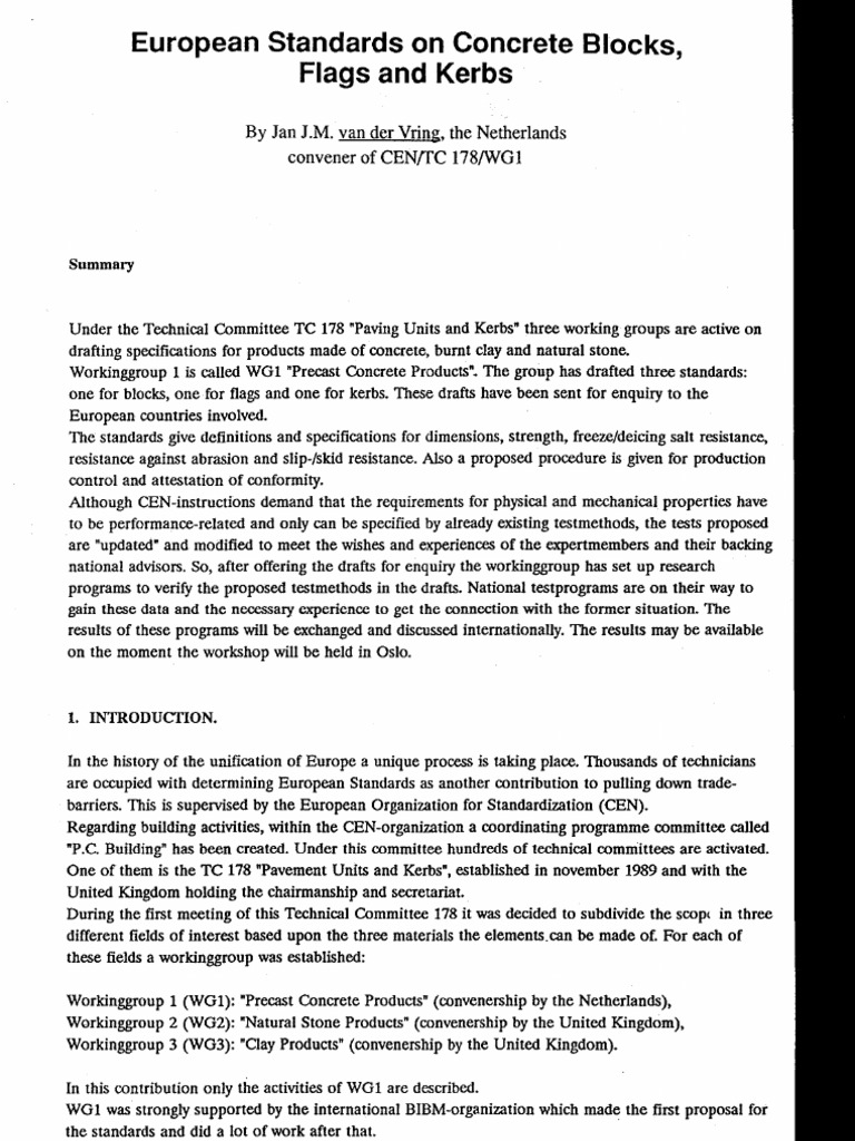 European Standards On Concrete Blocks, Flags and Kerbs | PDF ...