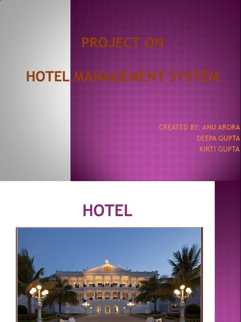 Hotel Management Project in C++ | PDF