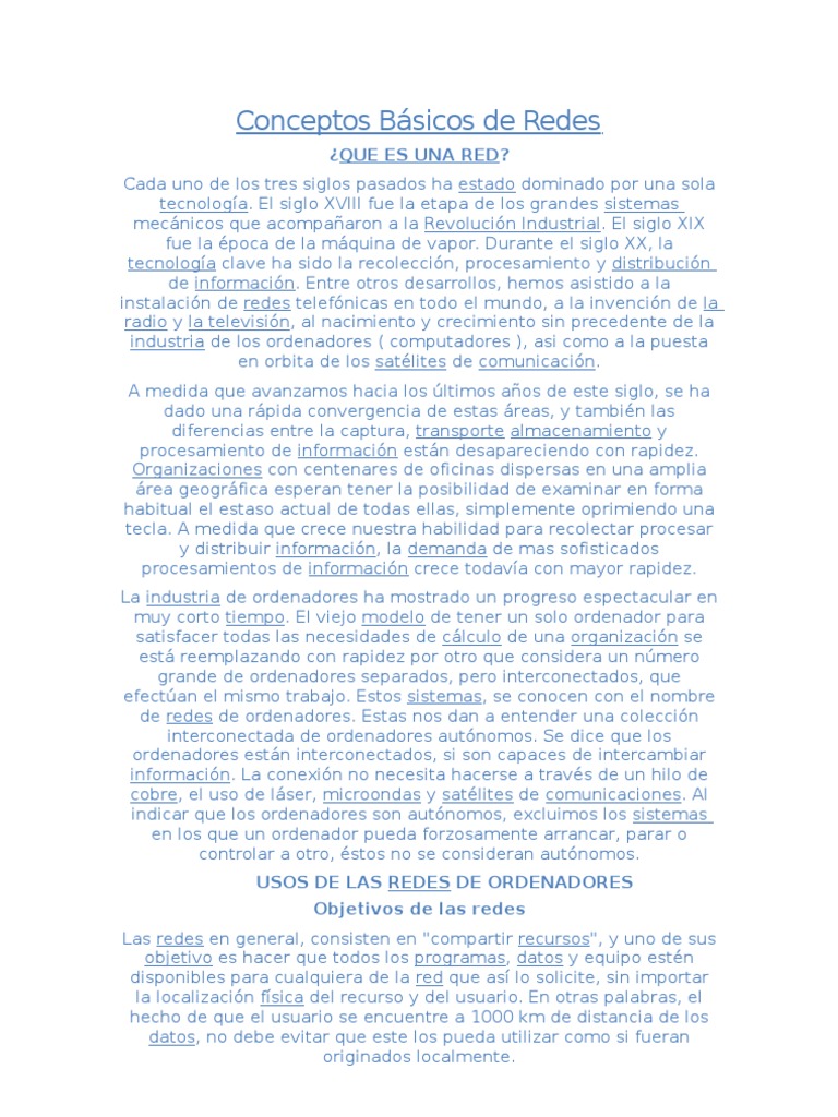 Conceptos Basicos de Redes | PDF | Red de área amplia | Red de computadoras