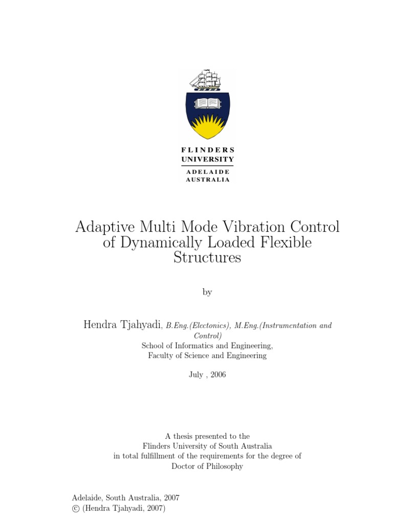 Adaptive Multi Mode Vibration Control of Dynamically Loaded Flexible Structures PDF | PDF ...