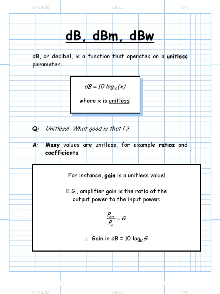 DB DBM DBW | PDF | Decibel | Electronic Engineering