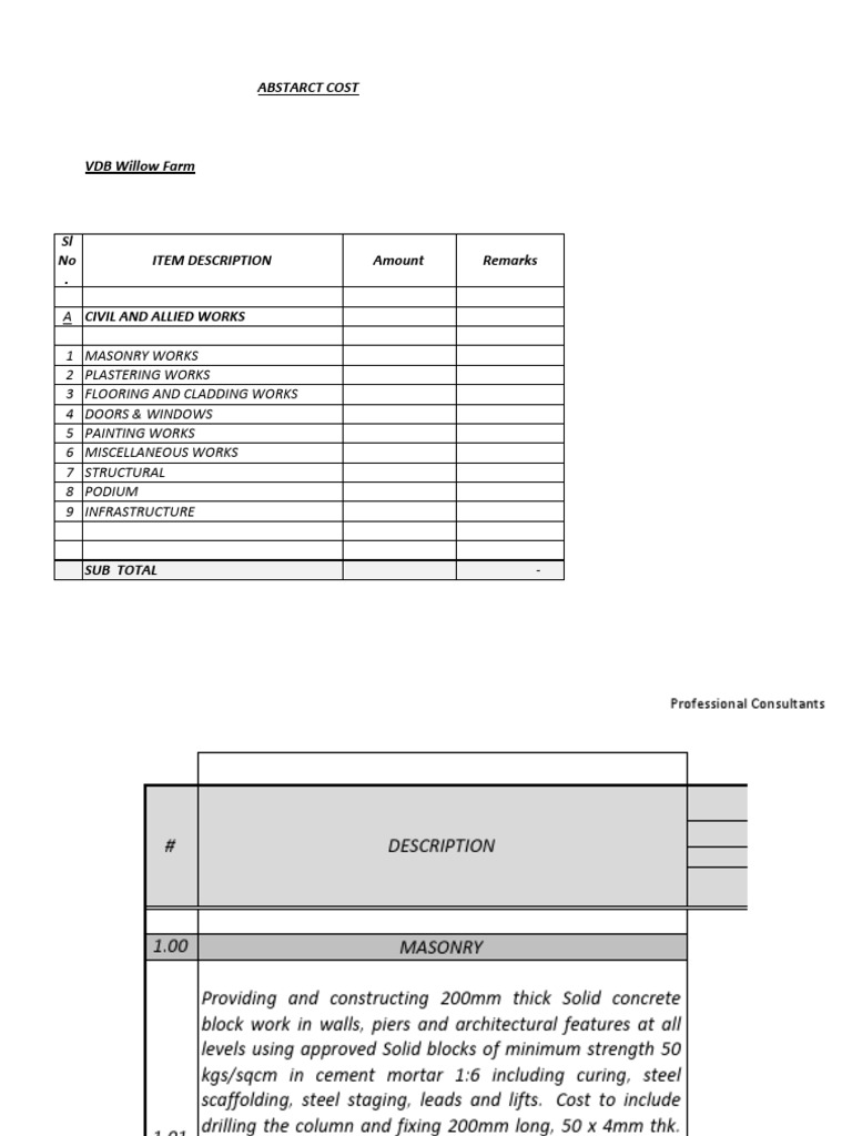 BOQ Appartment | PDF | Concrete | Masonry