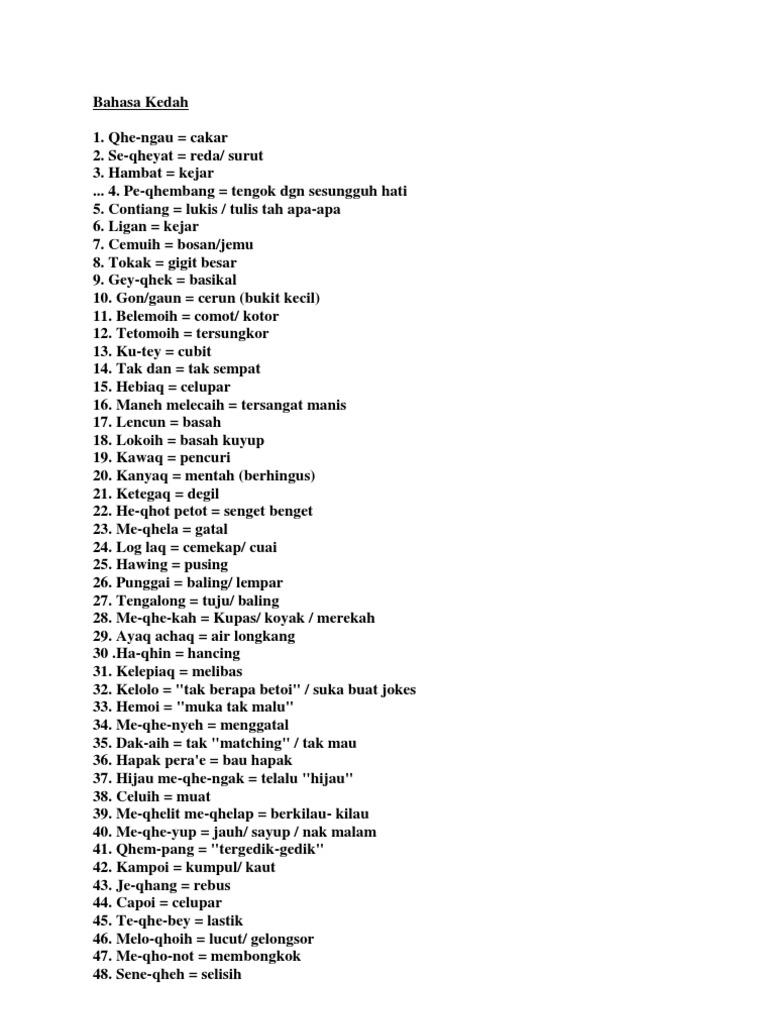Bahasa Kedah | PDF