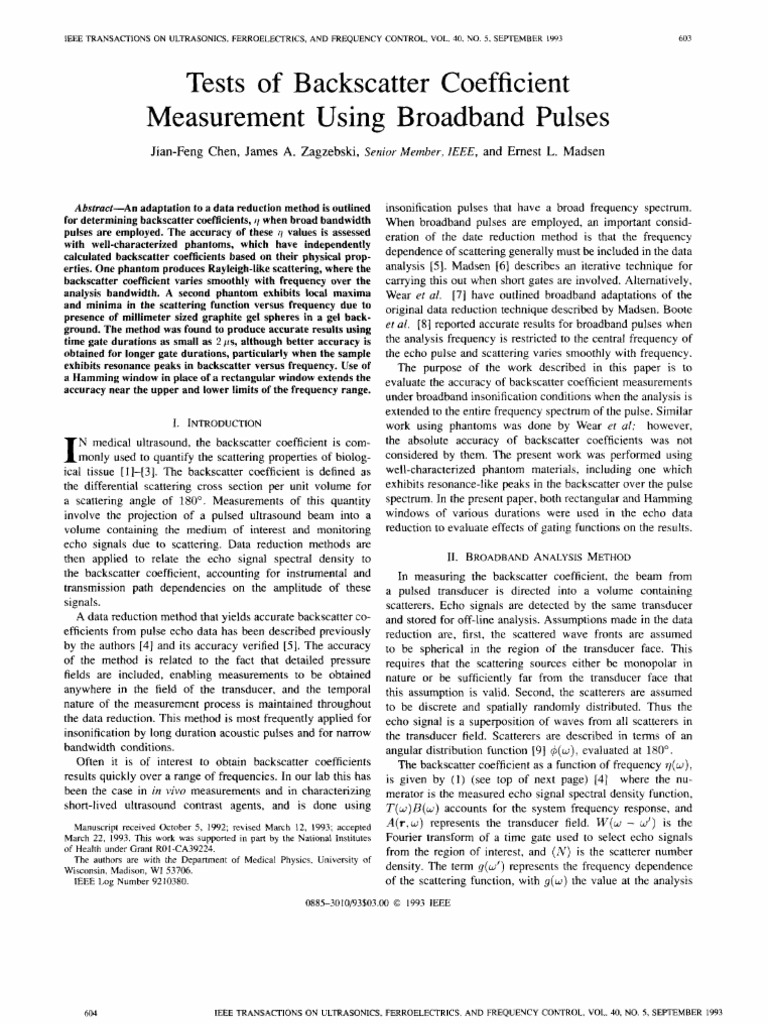 Tests of Backscatter Coefficient Measurement Using Broadband Pulses ...