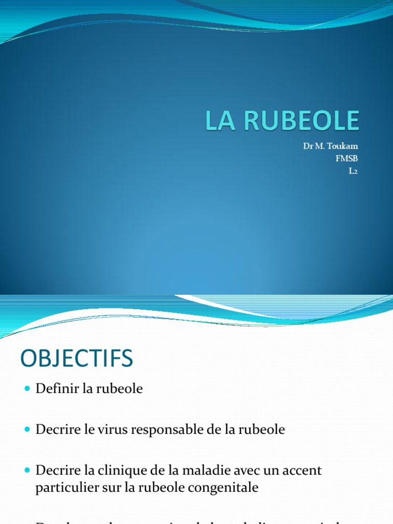 Copie de La Rubeole l2 | PDF | Immunologie | Spécialités médicales