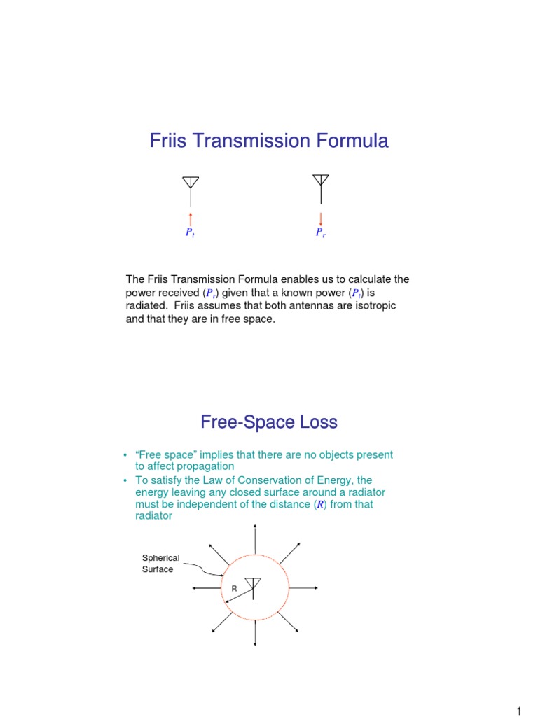 Friis Transmission Formula Explained | PDF | Antenna (Radio) | Decibel