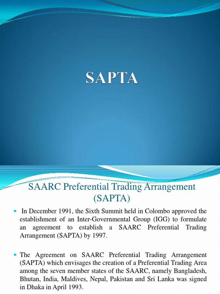 SAPTA | Trade | International Trade