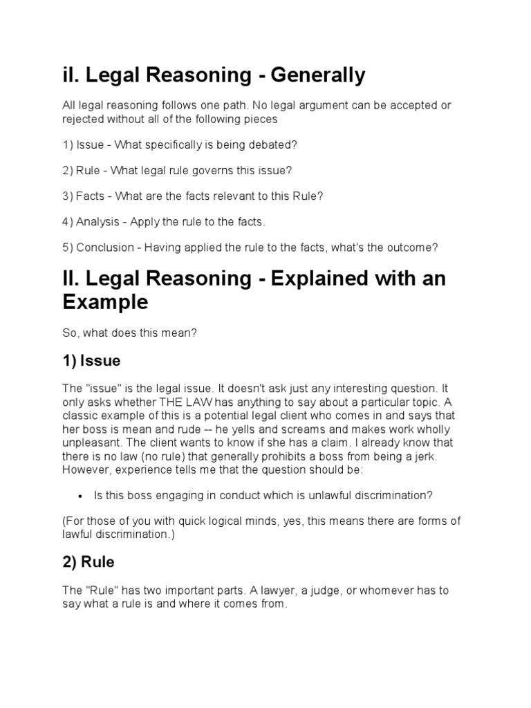 Legal Reasoning | PDF | Reason | Discrimination