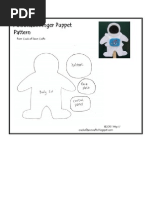 Astronaut Finger Puppet Template