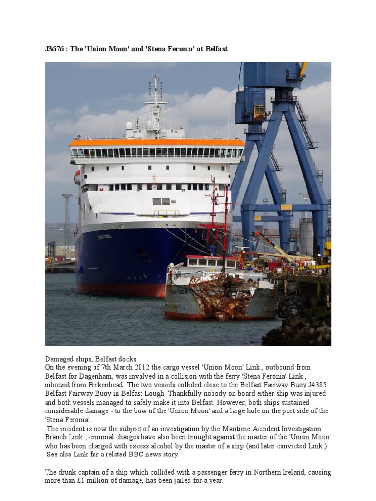 The 'Union Moon' and 'Stena Feronia' at Belfast | PDF | Belfast | Ships