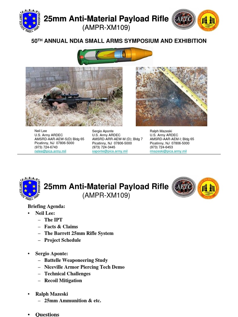 25mm Anti-Material Payload Rifle Overview | PDF | Ammunition | Rifle
