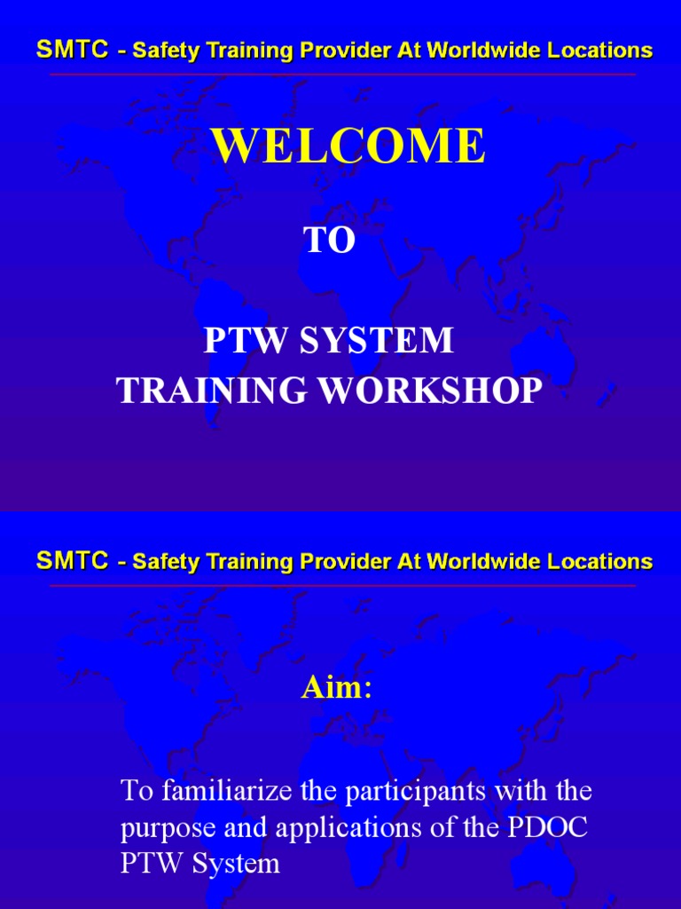 Welcome: TO PTW System Training Workshop | PDF | Occupational Safety ...