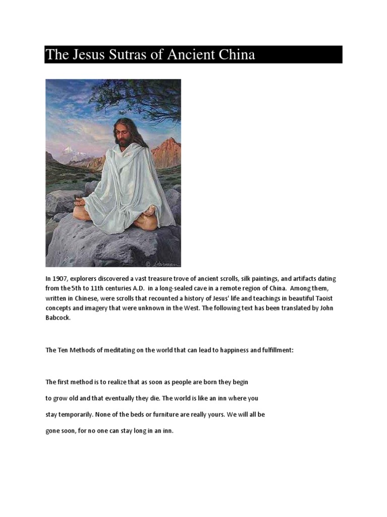 The Jesus Sutras of Ancient China PDF | PDF | Heaven | Soul