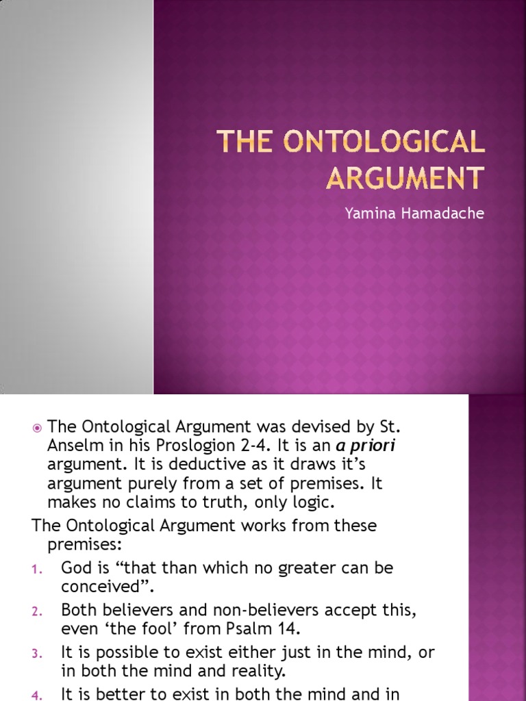 Anselm's Ontological Argument Explained | PDF | Philosophical Movements ...