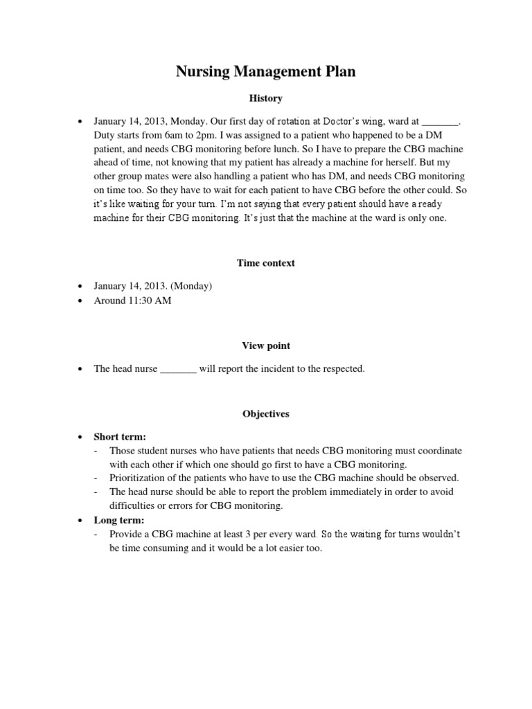 Nursing Management Plan | PDF | Patient | Nursing
