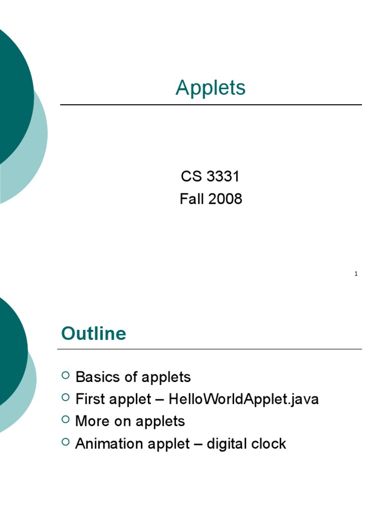 Java Applets: Basics and Examples | PDF | Java (Programming Language) | Typefaces