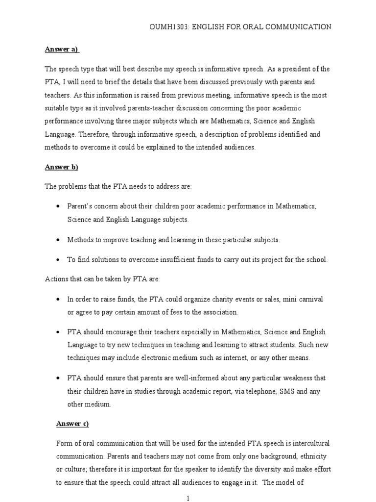 English For Oral Communication | PDF