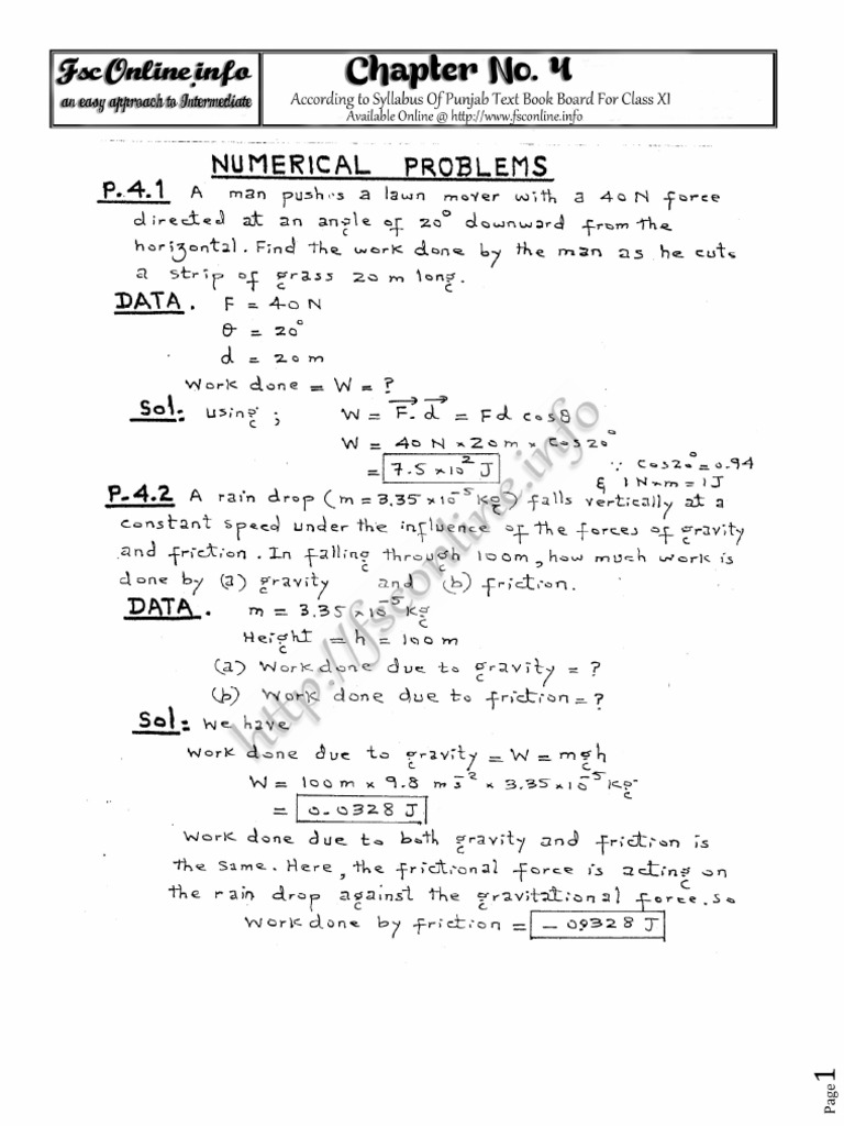 fsc1 Numericals Chap04 | PDF | Foreign Language Studies
