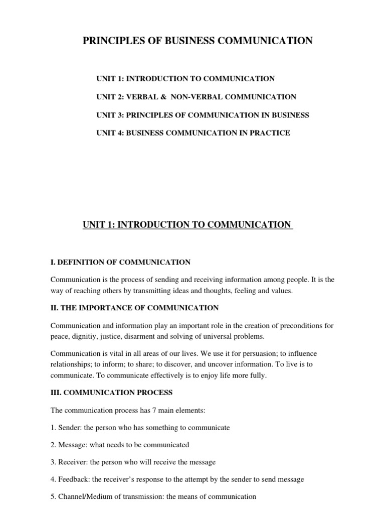 Business Communication Principles | PDF | Nonverbal Communication ...
