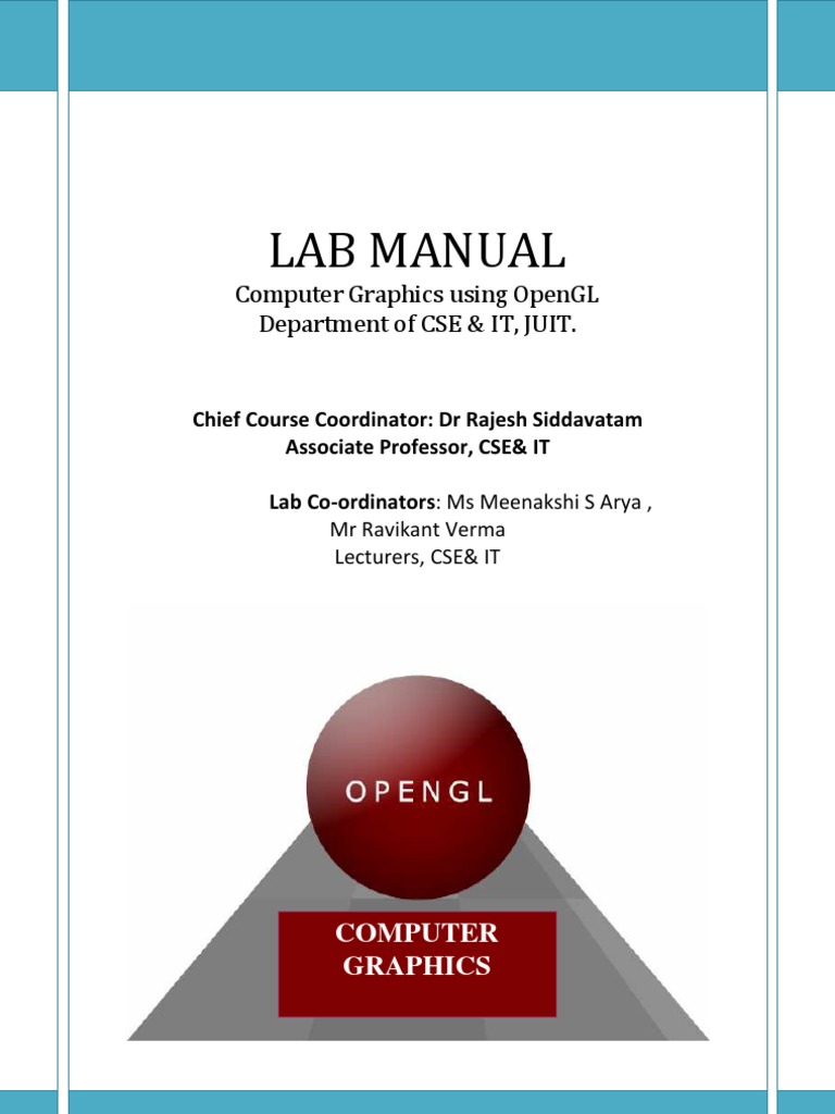Lab Manual: Computer Graphics Using Opengl Department of Cse & It, Juit | PDF | Application ...