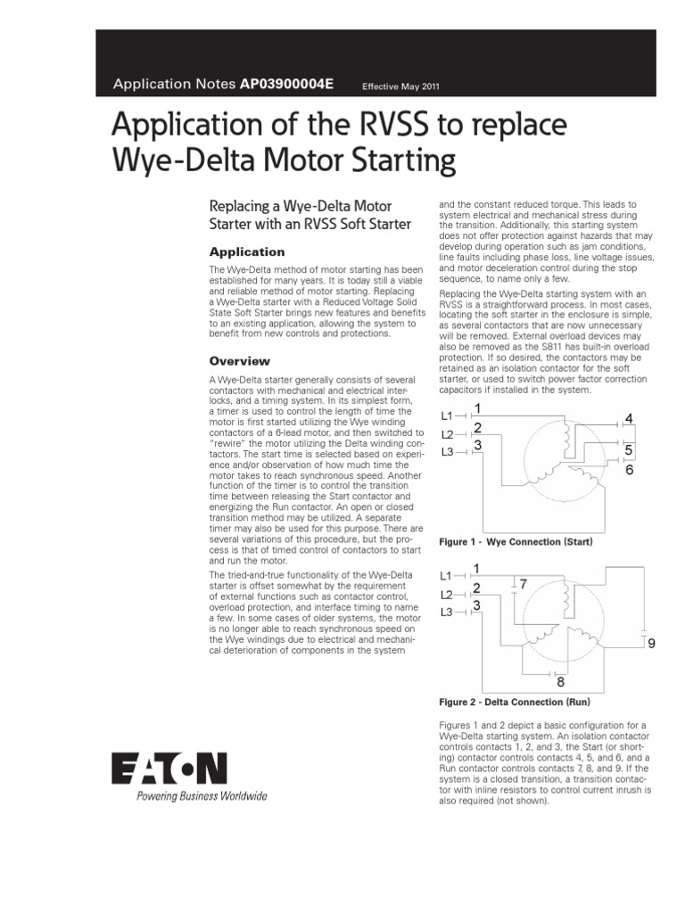 Application of The RVSS To Replace Wye-Delta Motor Starting | PDF ...