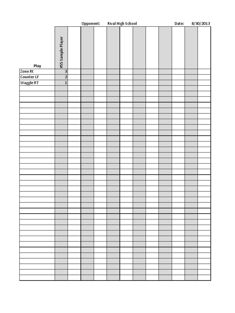 Offensive Line Grade Sheet Template | PDF | American Football | Sports