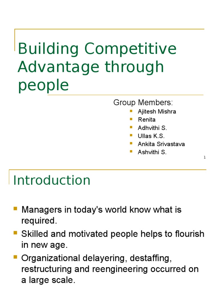 Building Competitive Advantage Through People | PDF | Resource ...