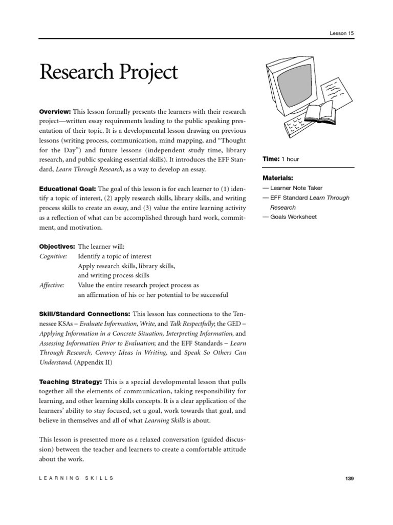 Research Project Overview | PDF | Essays | Public Speaking