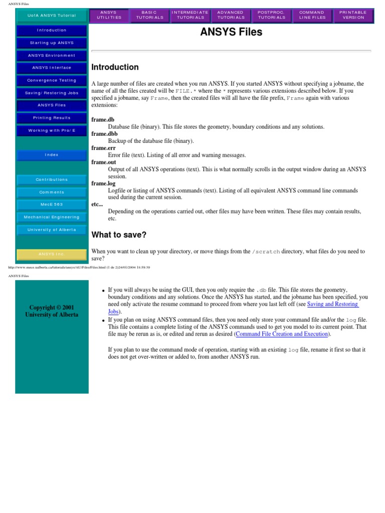Ansys Files File Frame Frame Pdf Command Line Interface Databases 9413