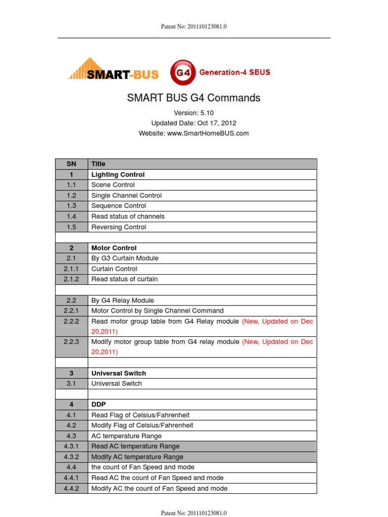 Smart Bus Commands V5.10 | PDF | Bit | Flash Memory