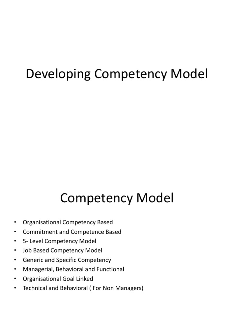 Developing Competency Model | PDF | Competence (Human Resources ...