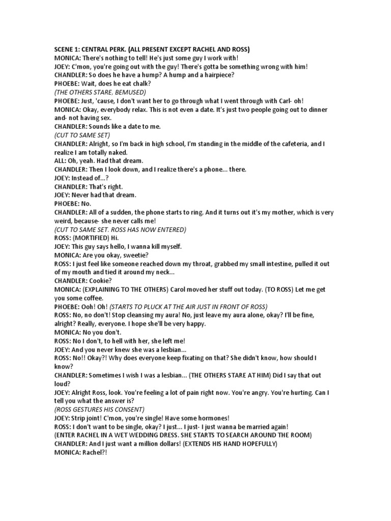 Friends Script 1 | Friends | Leisure