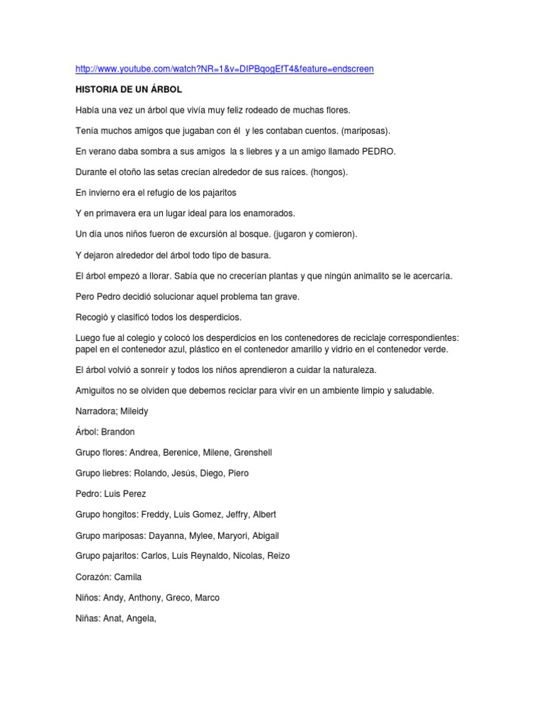 Historia De Un árbol Pdf