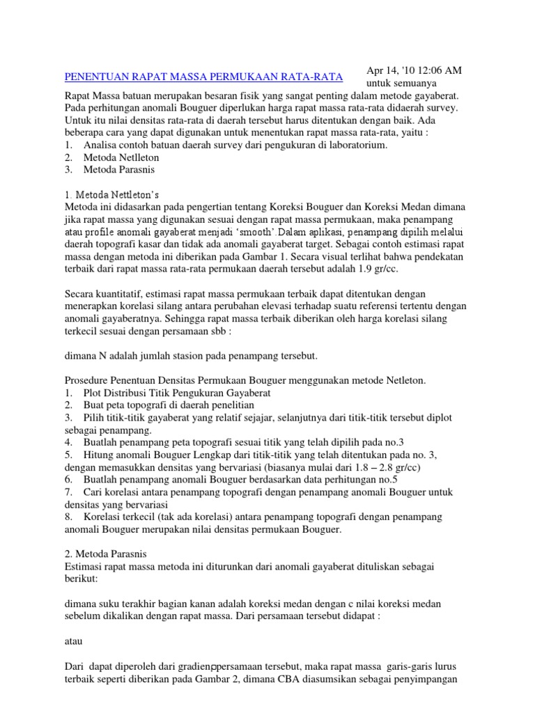 Penentuan Rapat Massa Permukaan Rata | PDF