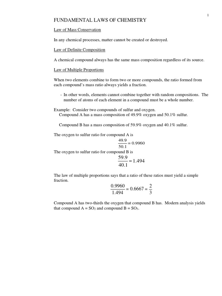 Fundamental Laws of Chemistry | PDF | Ion | Isotope