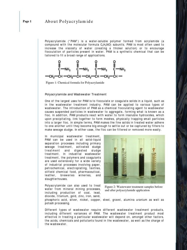 About Polyacrylamide Fact Sheet | PDF | Enhanced Oil Recovery | Sewage ...