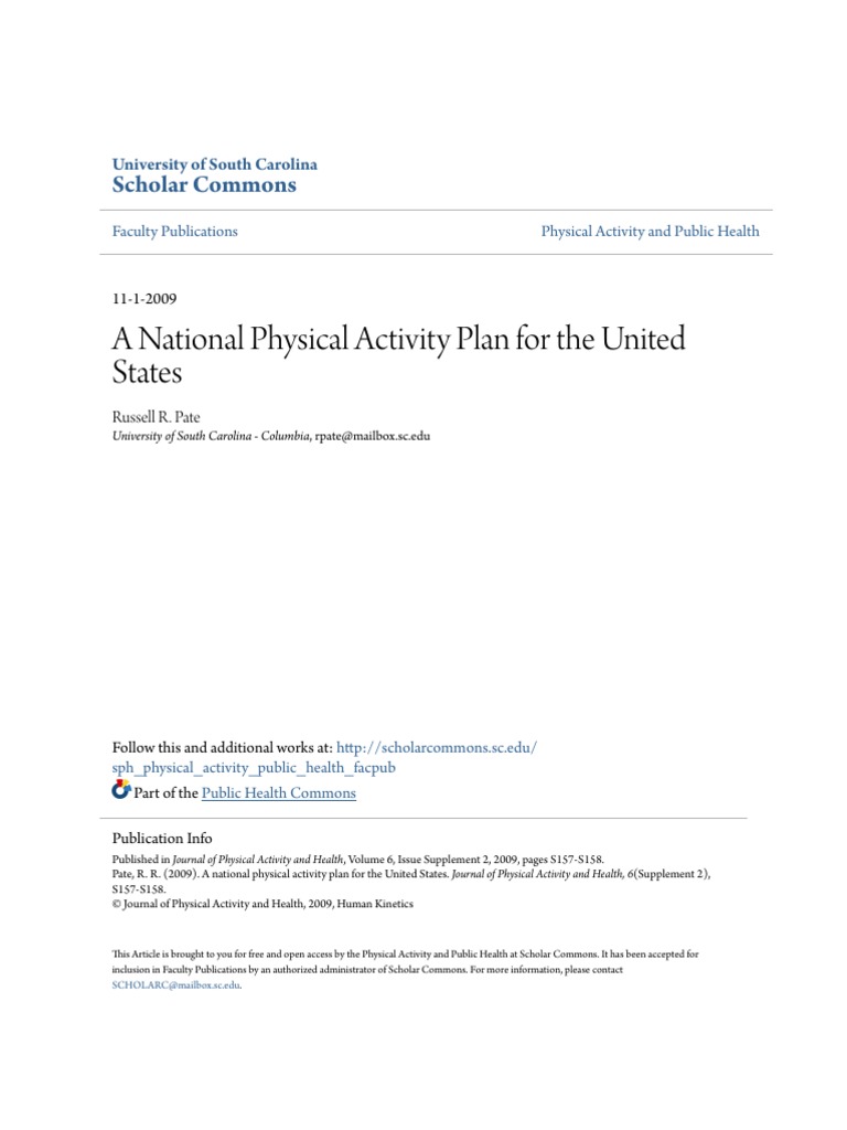 A National Physical Activity Plan For The United States | PDF | Public ...