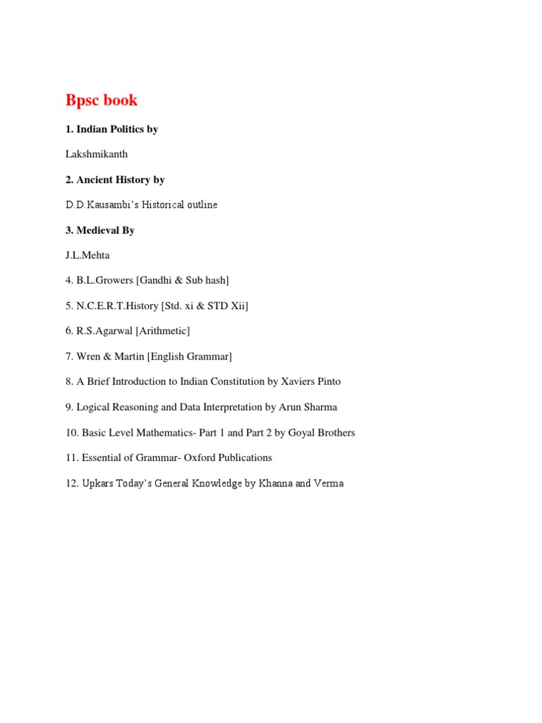BPSC Book | PDF