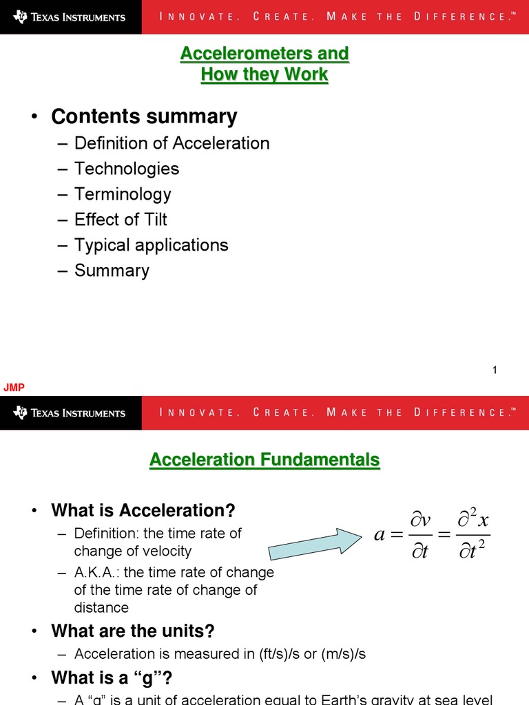 Accelerometers by Texas Instruments | PDF | Science & Mathematics ...