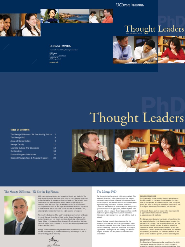 PHD Brochure Spreads | PDF | Thesis | Test Of English As A Foreign Language