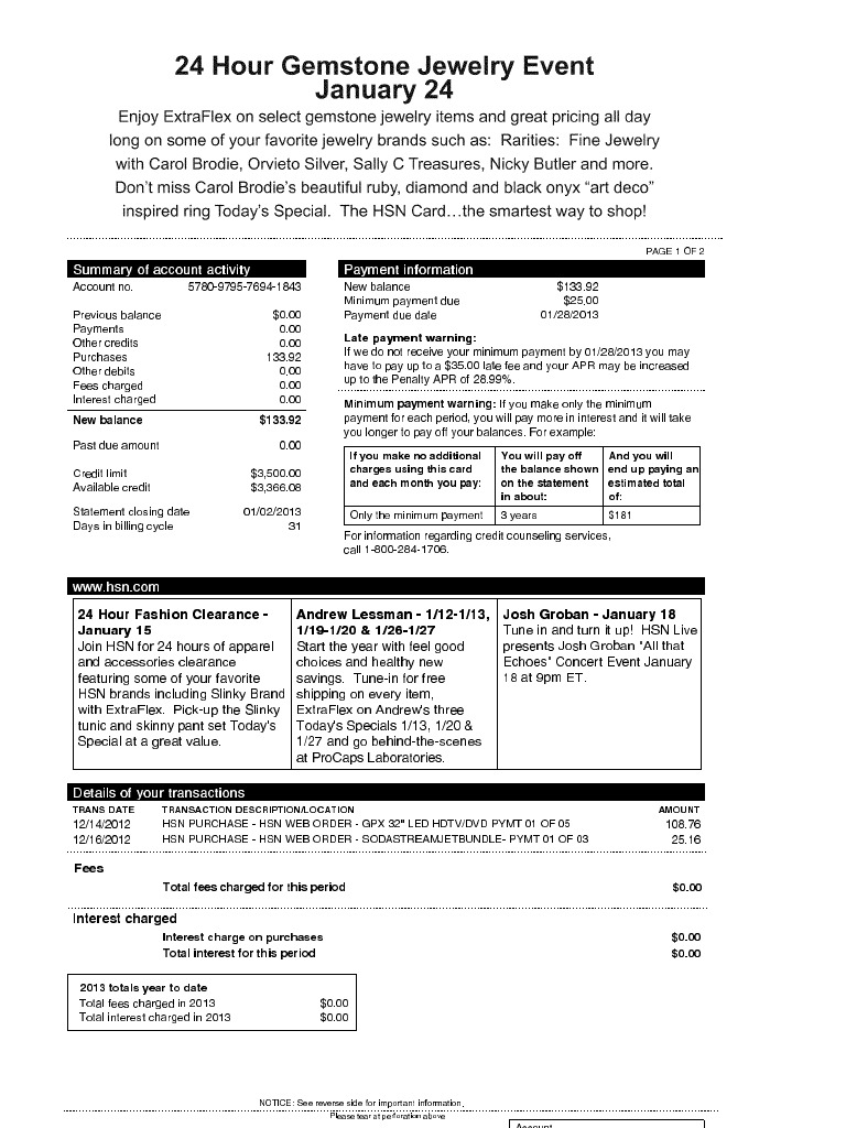 Payment Information Summary of Account Activity | PDF | Credit Card ...